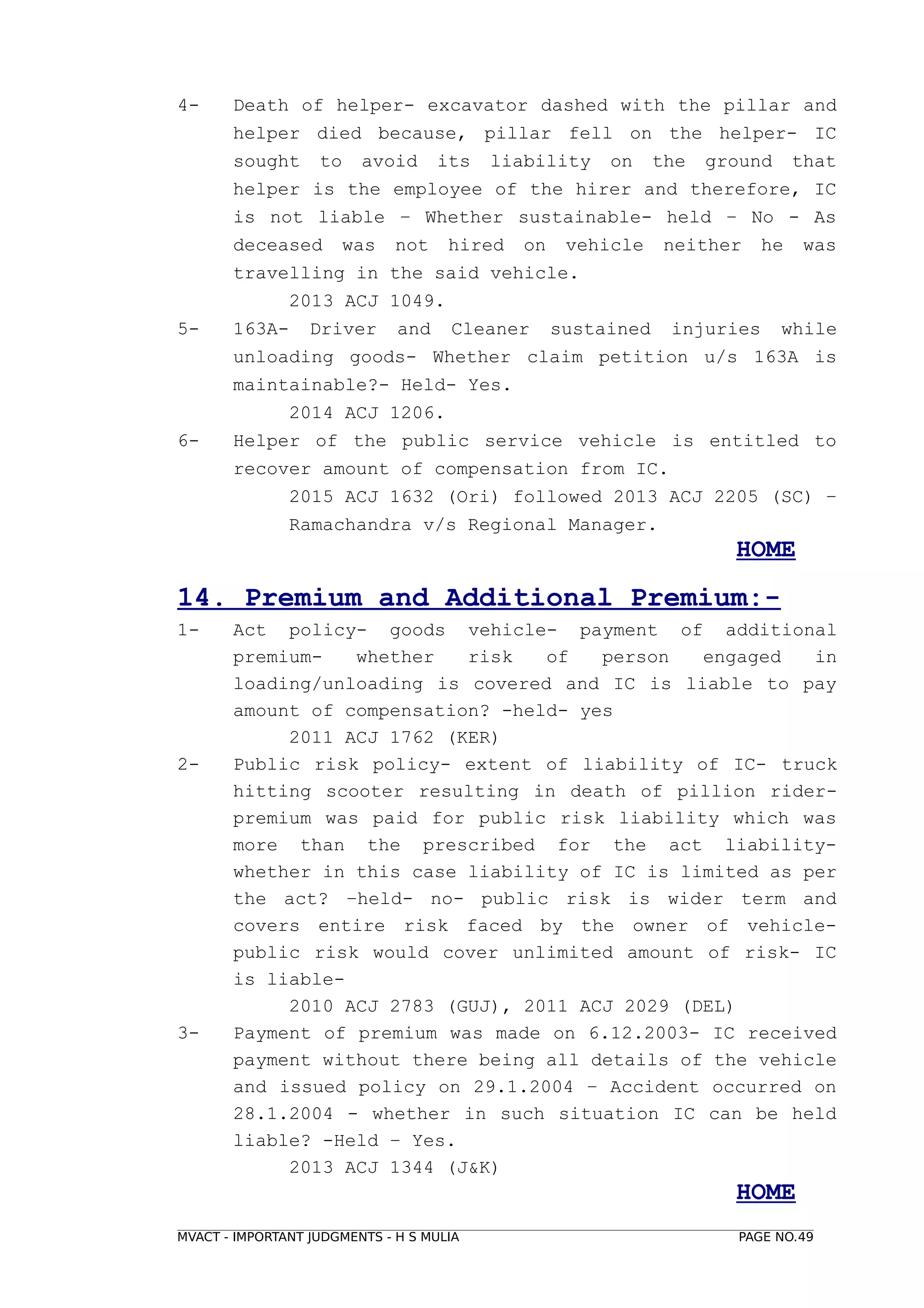 Motor Accident Claim Petition Judgments | PDF