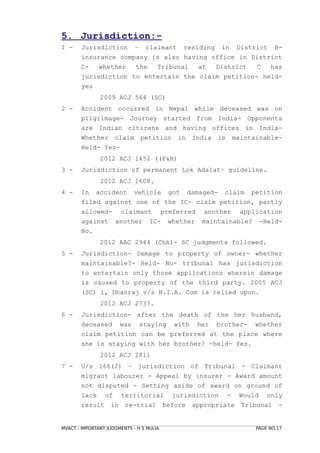 Motor Accident Claim Petition Judgments | PDF