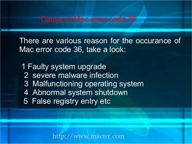 How to fix mac error code 36
