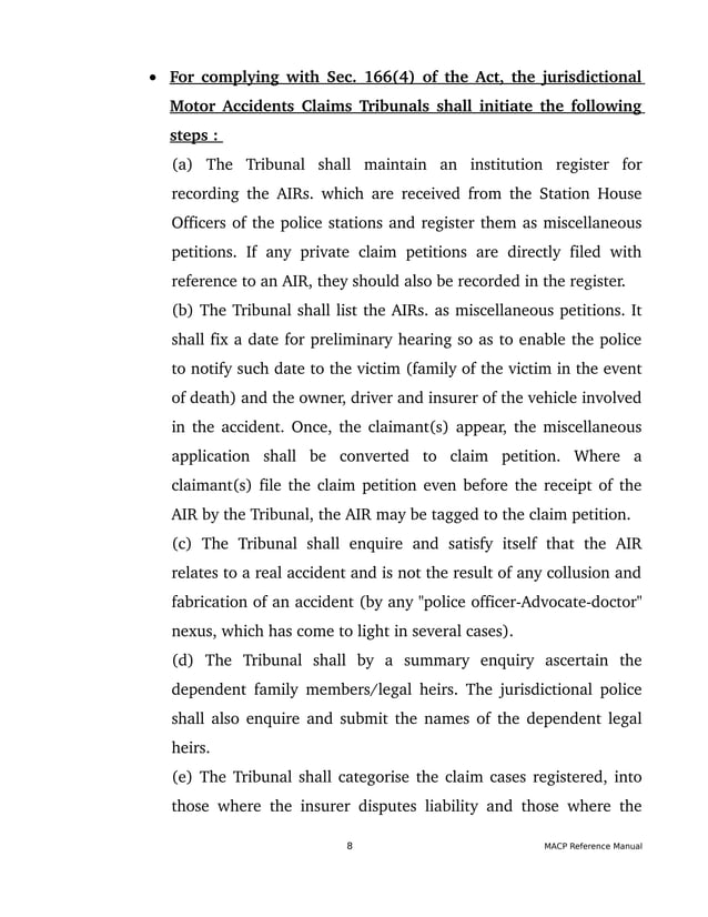 Motor Accident Claim Petitions (MACP) Reference Manual Updated upto ...