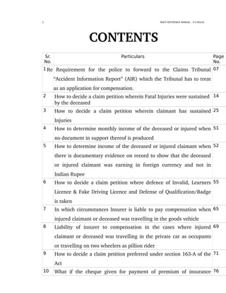 Motor Accident Claim Petition Reference Manual - March 2016 | PDF