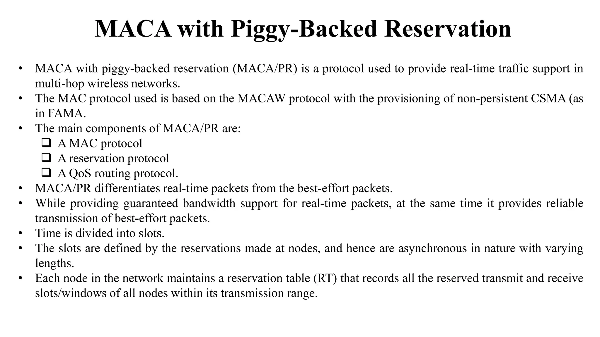 Mac protocols for ad hoc wireless networks | PPTX