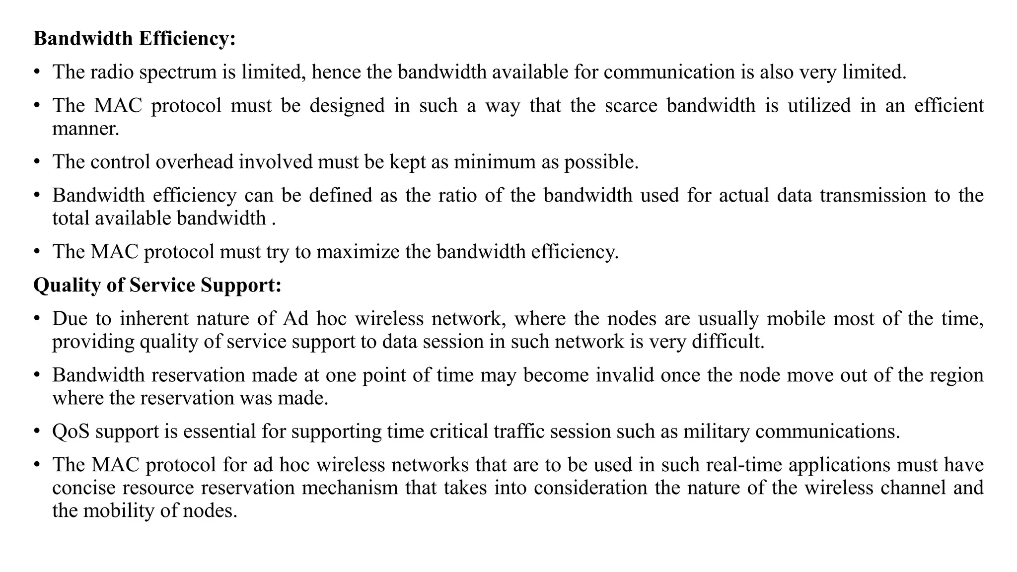 Mac protocols for ad hoc wireless networks | PPTX