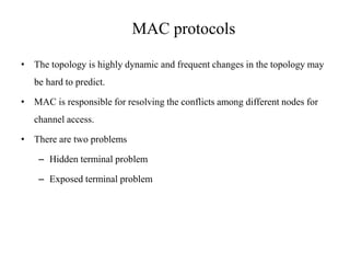 Mac protocols of adhoc network | PPSX