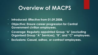 PPT for MACP in governemnt of India and DoPT Guidelines | PPTX