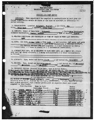 Missing Air Crew Report | PDF