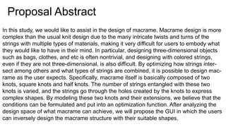 Macrame, Braided Strings, and Self-Assembly | PDF