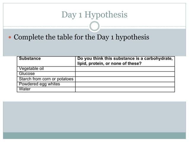 Macromolecules mystery lab directions day 1 | PPT