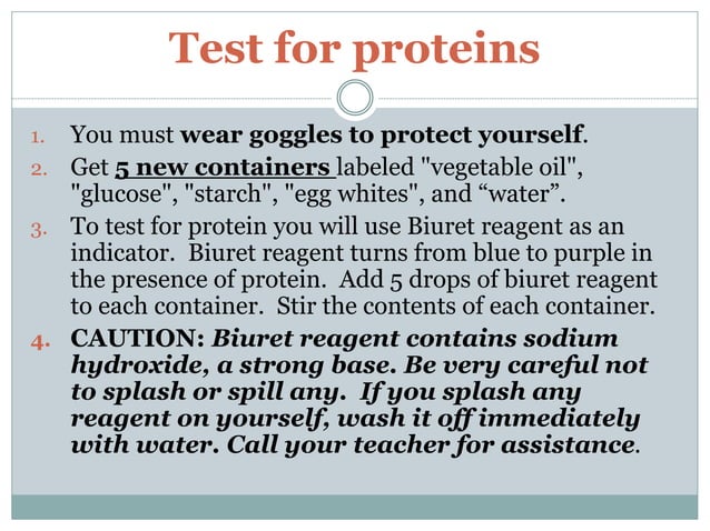 Macromolecules mystery lab directions day 1 | PPT