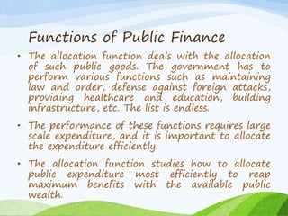 Macro-economic Framework in Indian Economy–Public Finance | PPTX