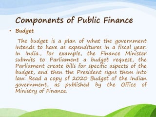 Macro-economic Framework in Indian Economy–Public Finance | PPTX
