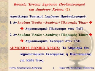 Δημόσιος Προϋπολογισμός και Δημόσιο χρέος | PPT