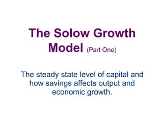 Solow Growth Model of Economic Growth accross Economics | PPT