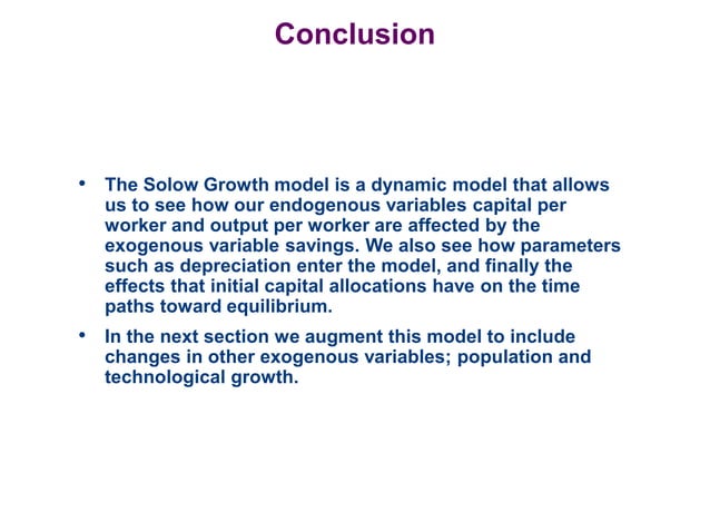 Solow Growth Model of Economic Growth accross Economics | PPT