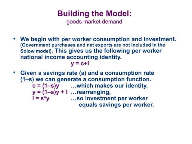 Solow Growth Model of Economic Growth accross Economics | PPT