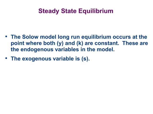 Solow Growth Model of Economic Growth accross Economics | PPT