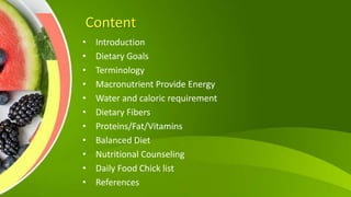 Macro and micro nutrients: Planning balanced diet | PPTX