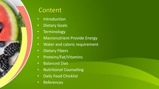 macronutrients and micronutrients - balanced diet | PPT