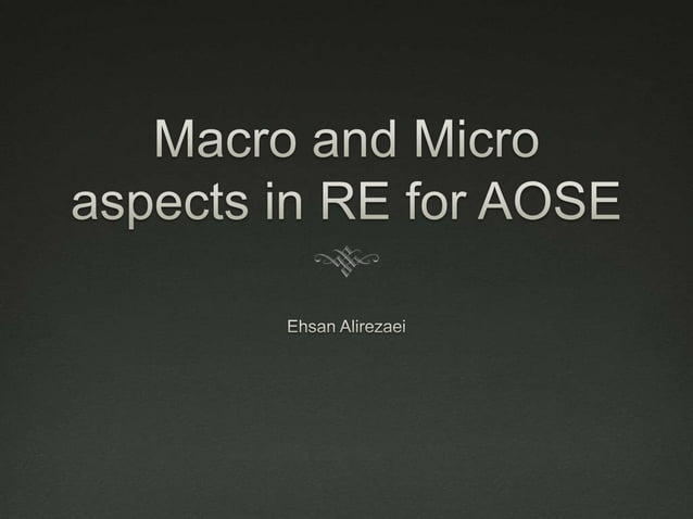 Macro and micro aspects in RE for AOSE