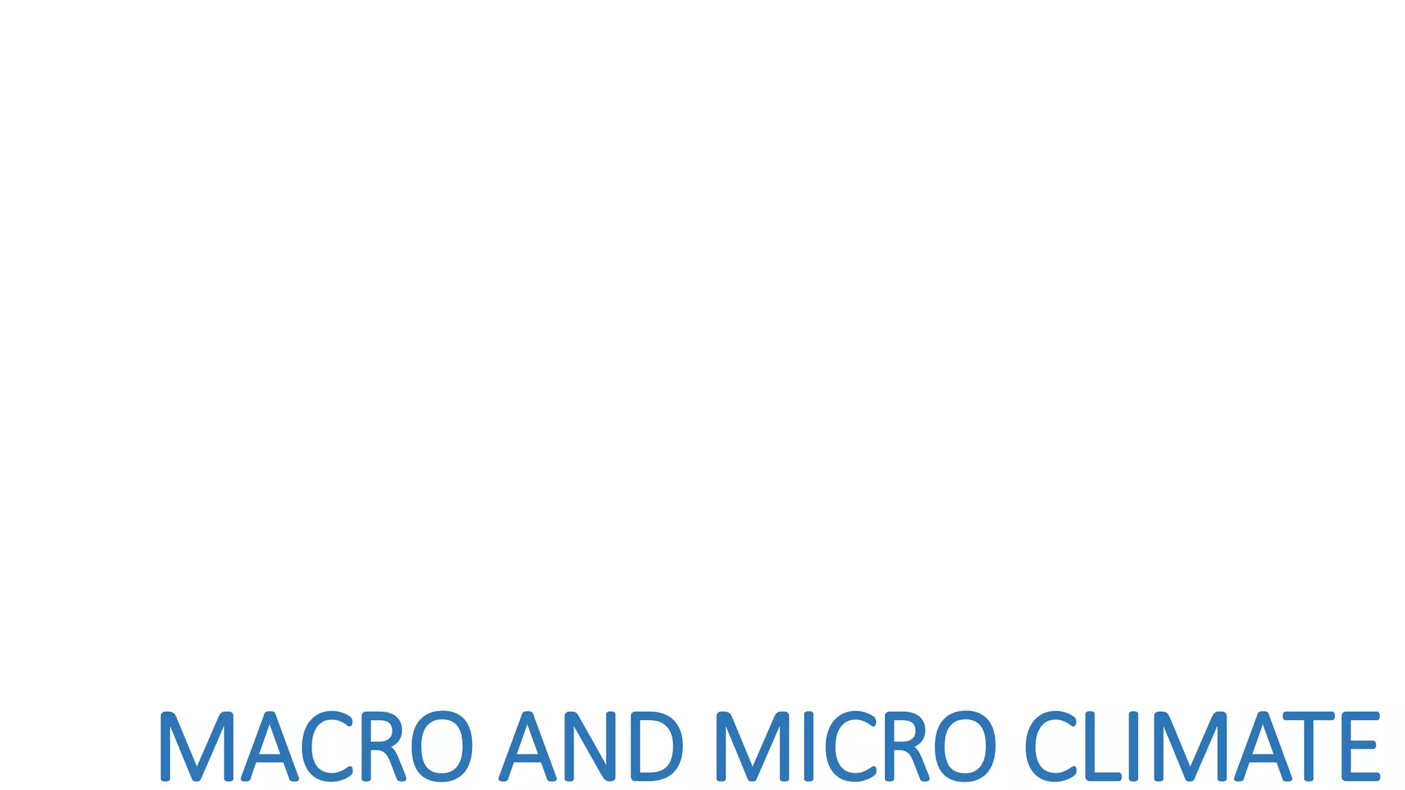 Macro and micro climate | PDF