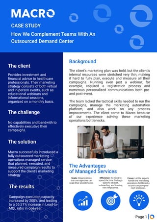Macro Case Study -- Managed Services (PDF) | PDF | Marketing and Advertising | Business