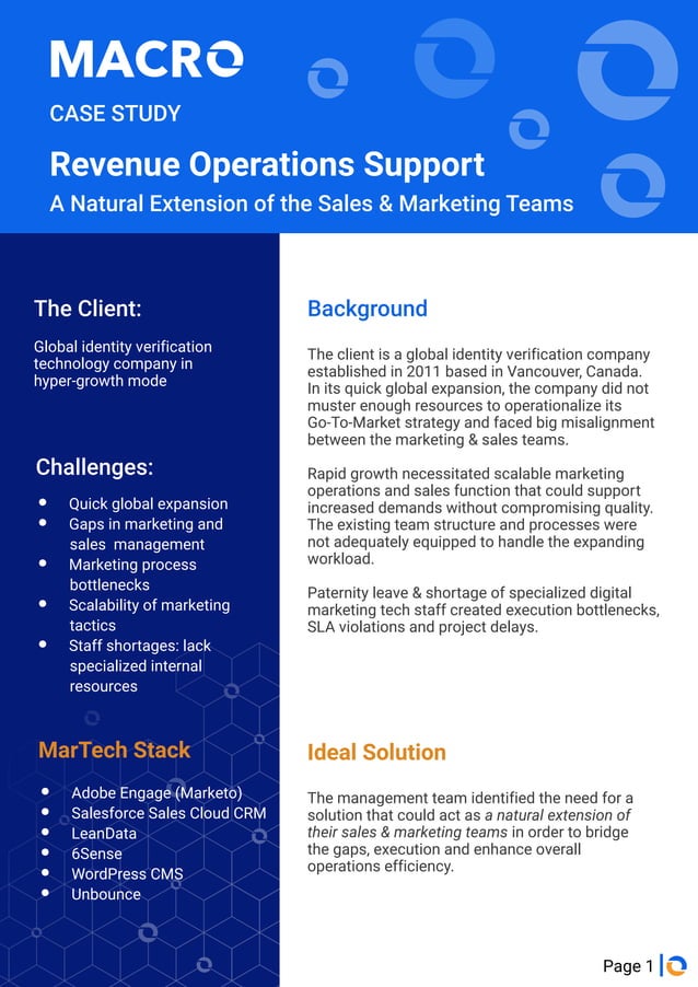 Macro Case Study -- Revenue Operations Support (PDF) | PDF