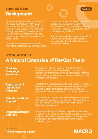 Revenue Operations Agency Support Case Study | Macro | PDF