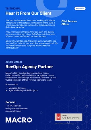 Revenue Operations Agency Support Case Study | Macro | PDF