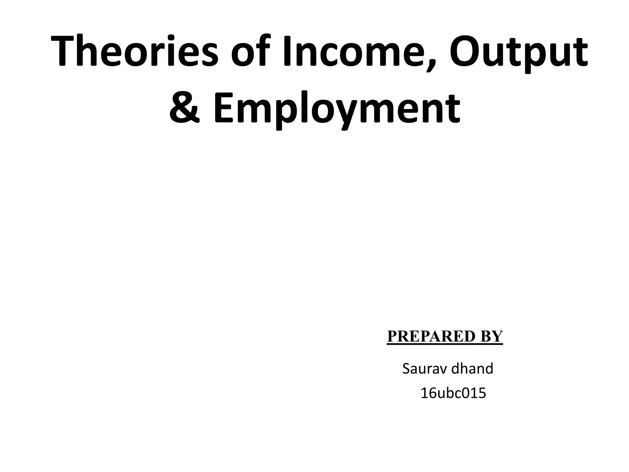 Macroeconmics Theories of income,output& employment ppt and importent ...