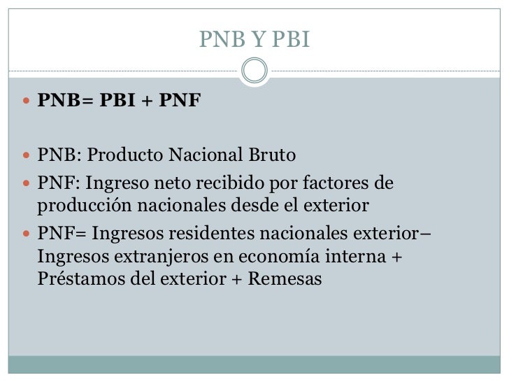 Producto Nacional Bruto Y Neto - creditoispec