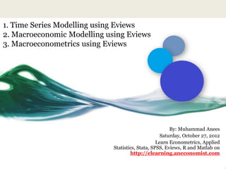 Macroeconomic modelling using Eviews | PPTX