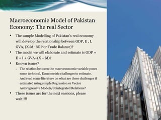 Macroeconomic modelling using Eviews | PPTX