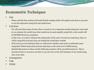Macroeconomic modelling using Eviews | PPTX