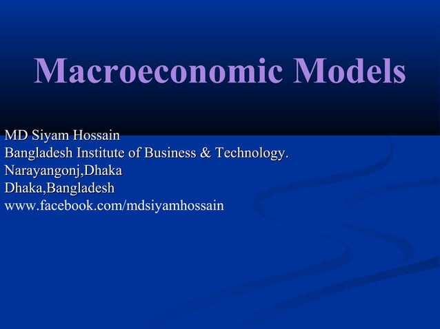 Macroeconomic Models | PPT