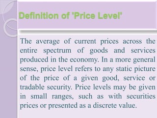 Money Supply and Price Level Quantity Theory of Money (Macro economics ...