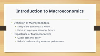 Macro Economics- lesson plan ppt for 12th std | PPTX