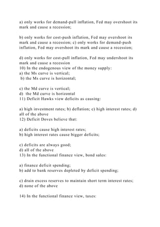 Macroeconomics 201 Answer all 25 multiple choice questions..docx