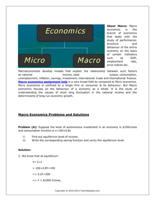 Macro economics assignment help | PDF