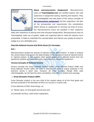 Macroeconomics assignment help service | PDF