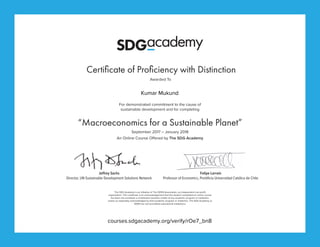 Certificate_Macroeconomics for a Sustainable Planet | PDF