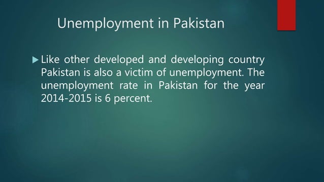 Unemployment in Pakistan | PPTX