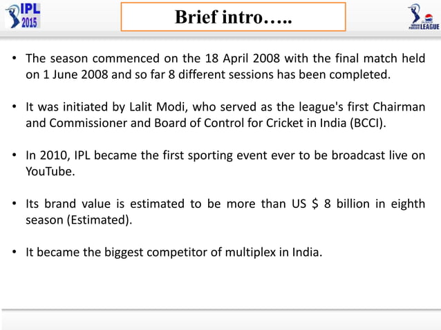 IPL business model | PPTX | Cricket | Sports