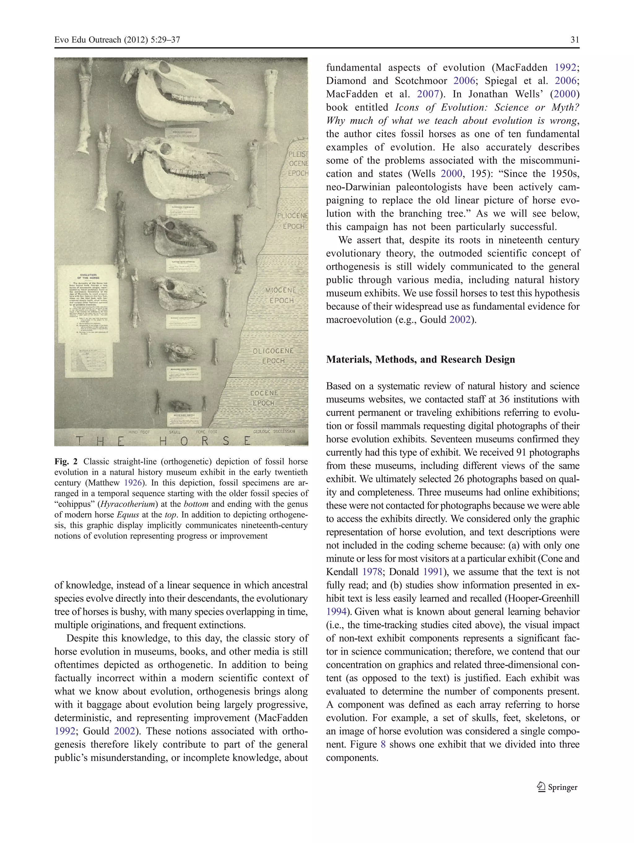 Fossil Horses, Orthogenesis, and Communicating Evolution in Museums | PDF