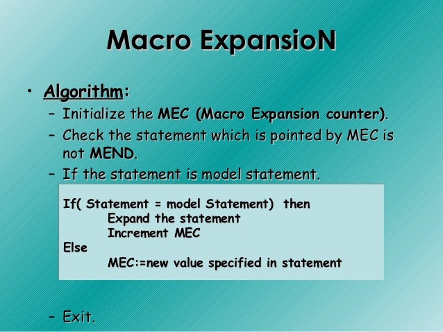 Macros in system programing