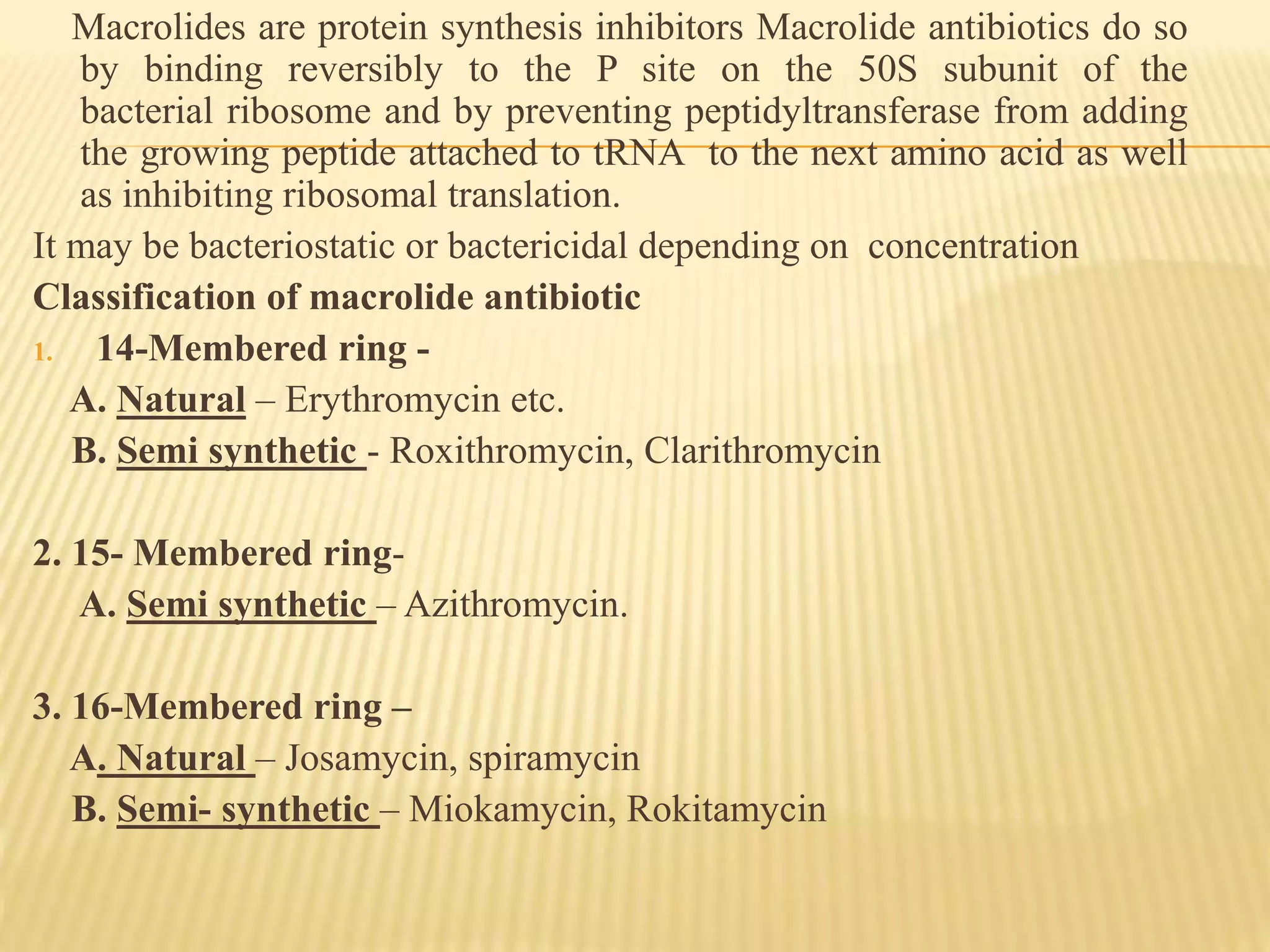 Macrolide antibiotic | PPTX