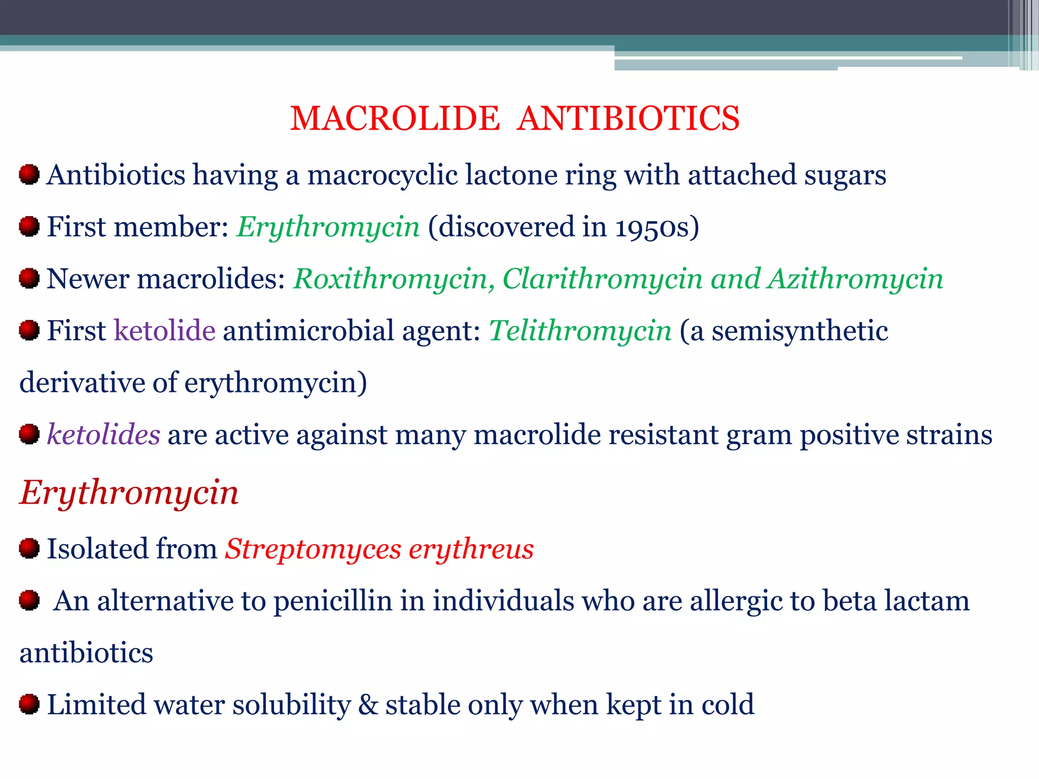 Macrolide Antibiotics | PPTX