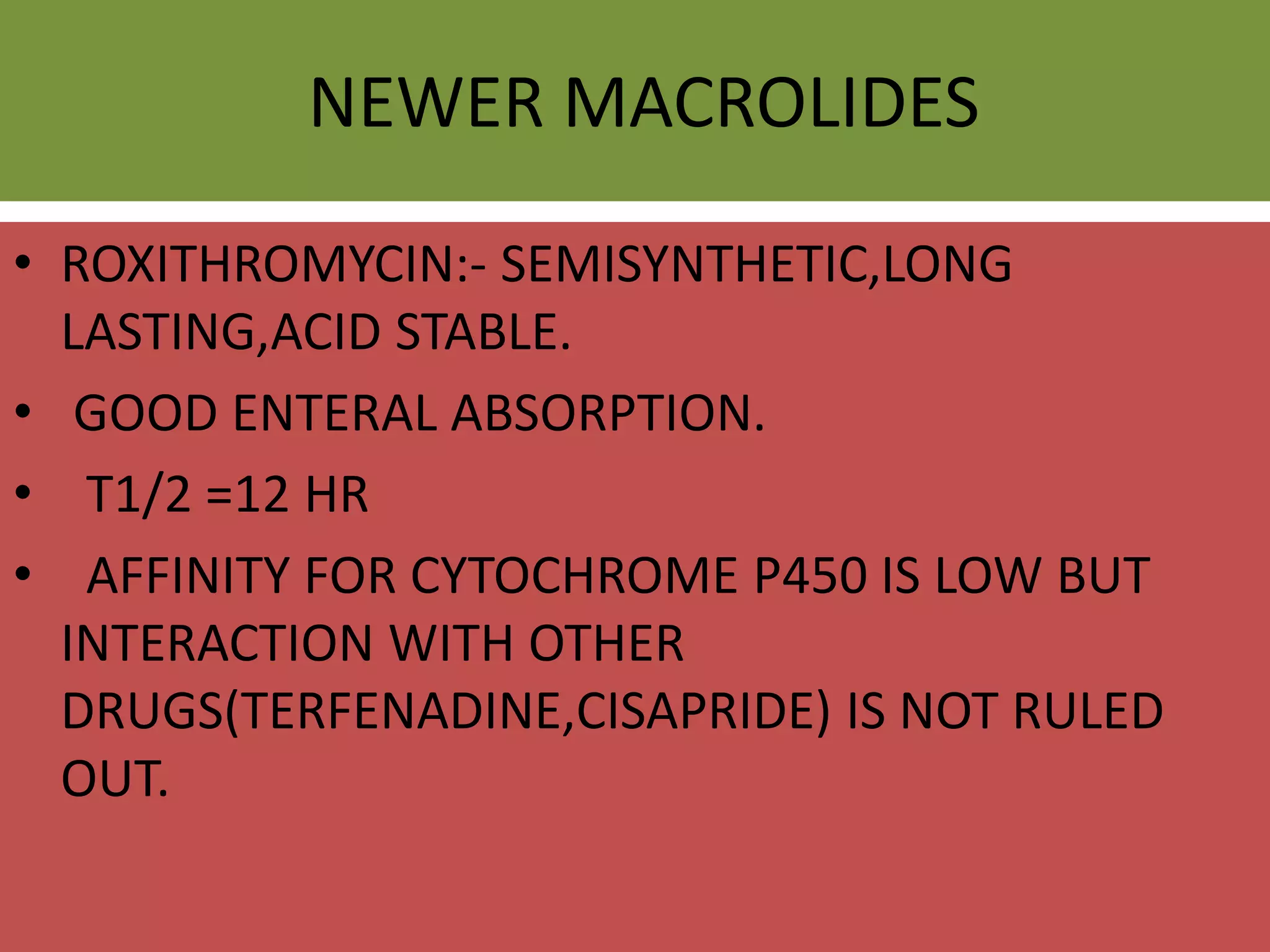 Macrolide antibiotics by Dr. TAUSEEF HAIDER | PPT