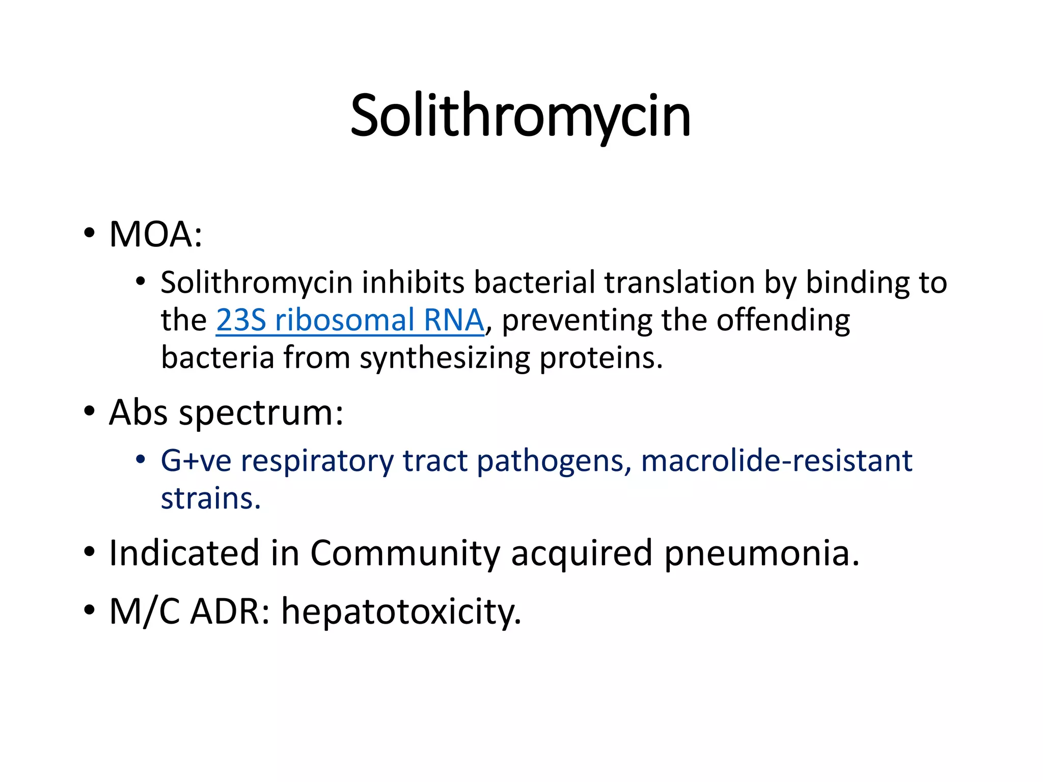 Macrolides antibiotics (with lincosamide) | PPTX