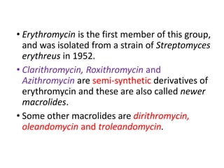 Macrolides antibiotics (with lincosamide) | PPTX