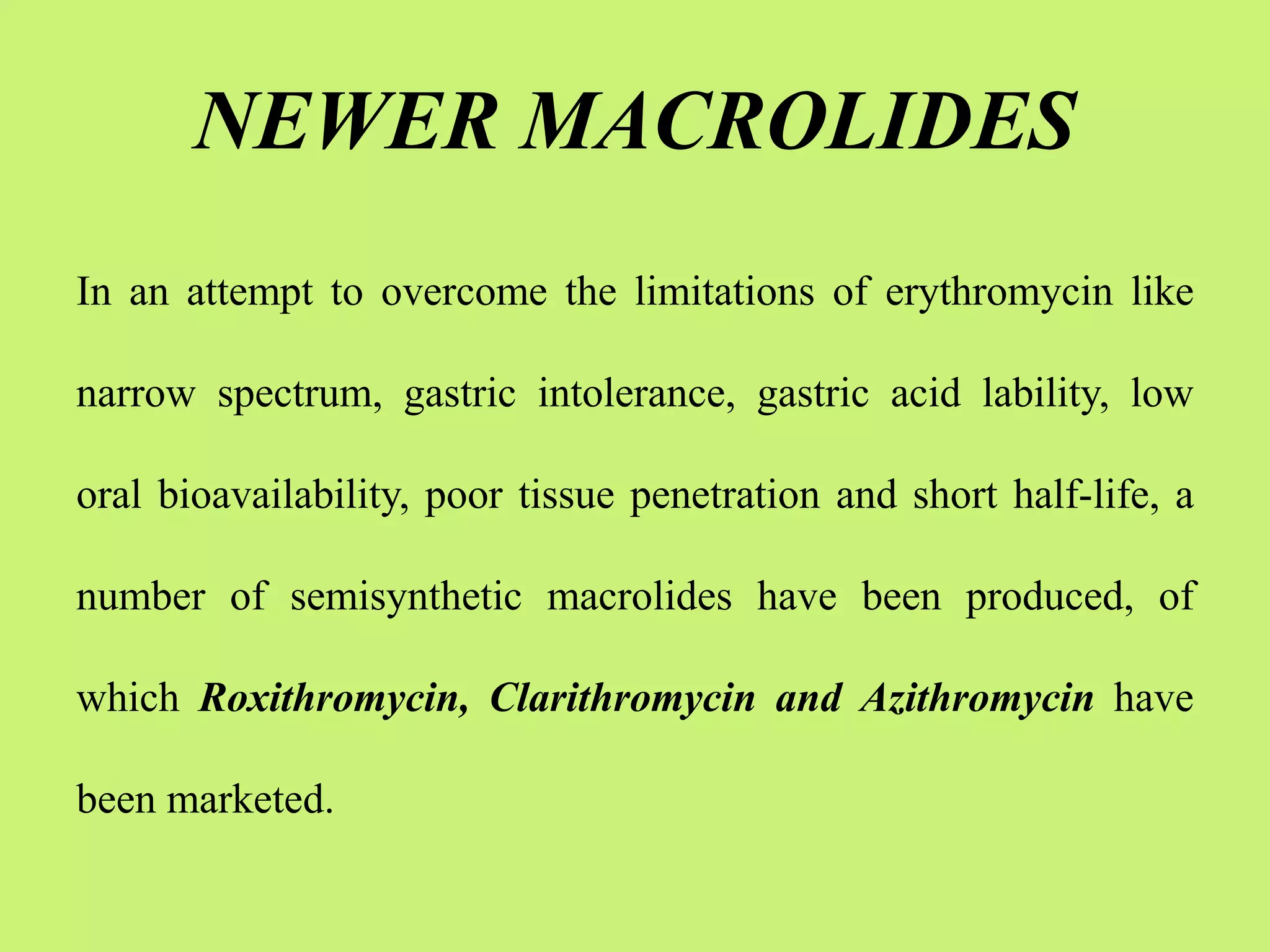 Macrolides Pharmacology | PPTX